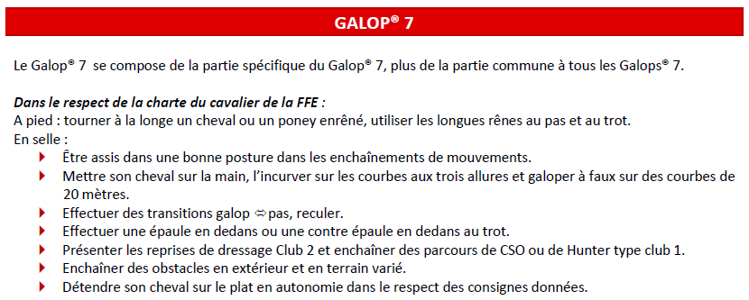 Programme Officiel GALOP 7